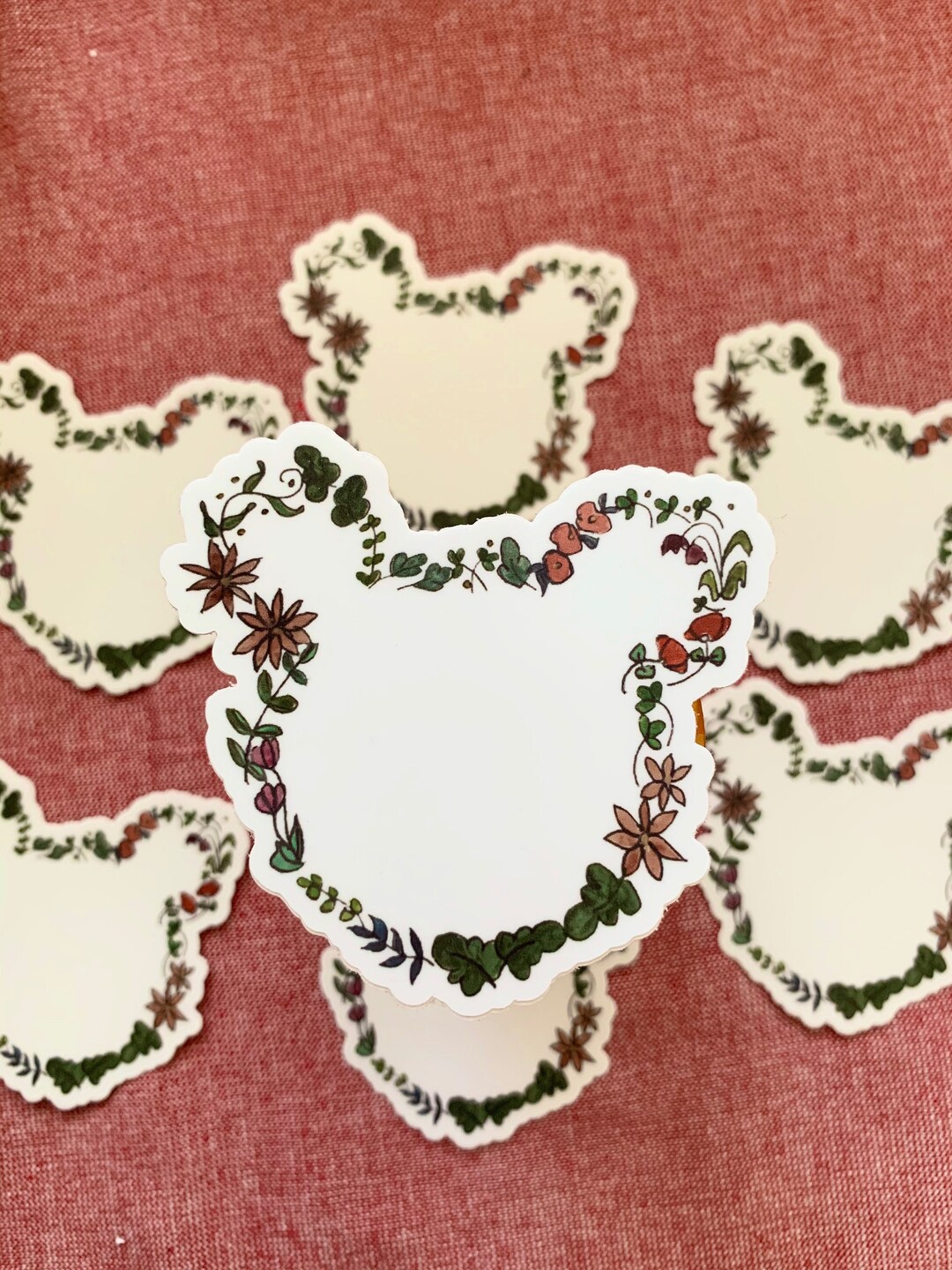 Floral Wreath Mickey Head Sticker | Floral Mickey Sticker | Notebook ...