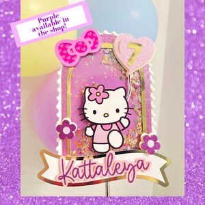 Pink Kitty Cake Shaker Cake Topper Pink Kitty Cake Topper Kawaii Kitty ...