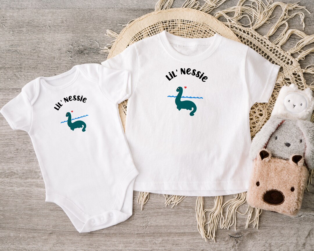 Lil' Nessie Baby Bodysuit Bodysuit, Loch Ness Monster Gift, Nessie Baby ...