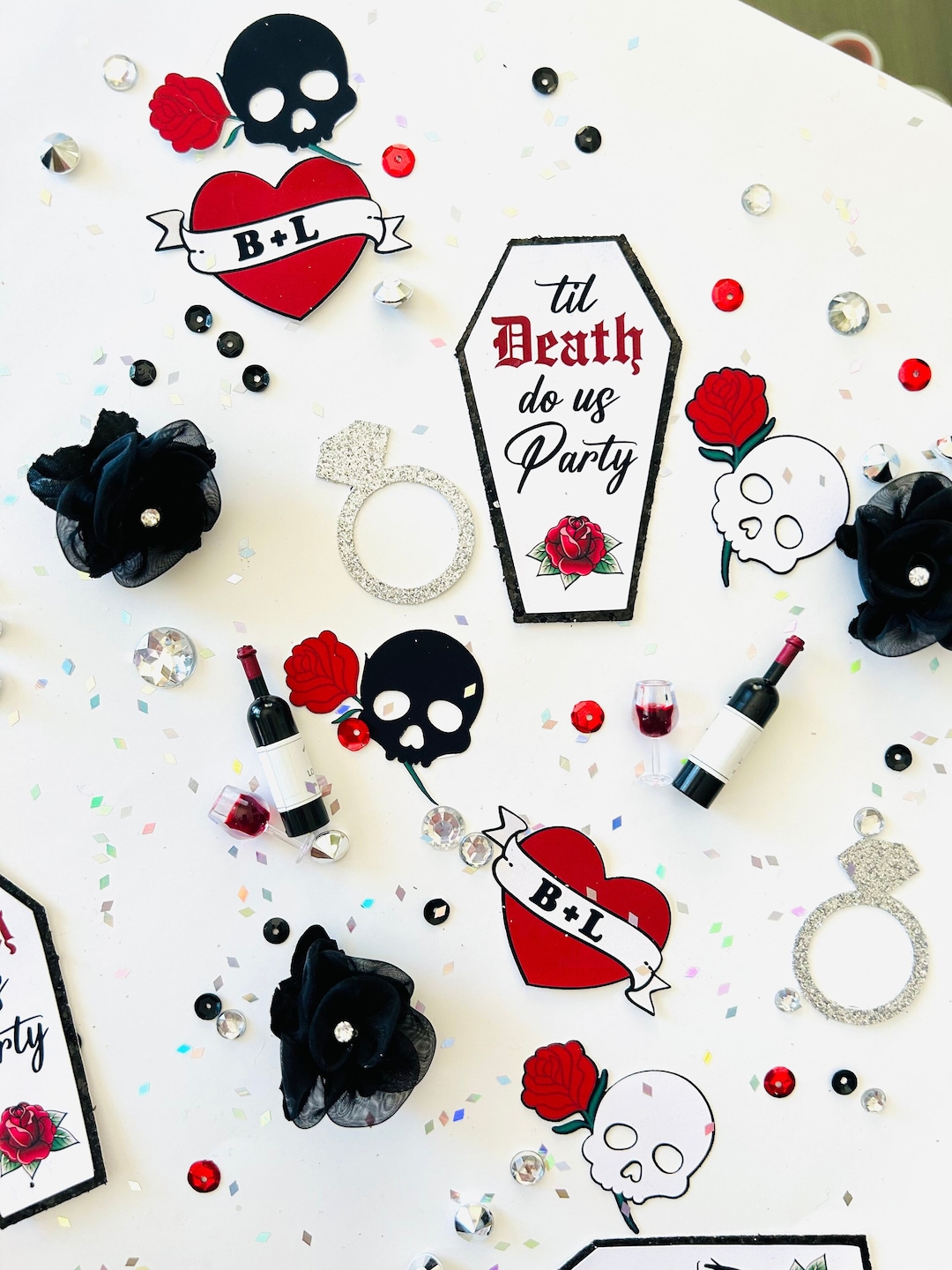 Til Death Do Us Party Confetti PERSONALIZED | Emo Engagement Party ...