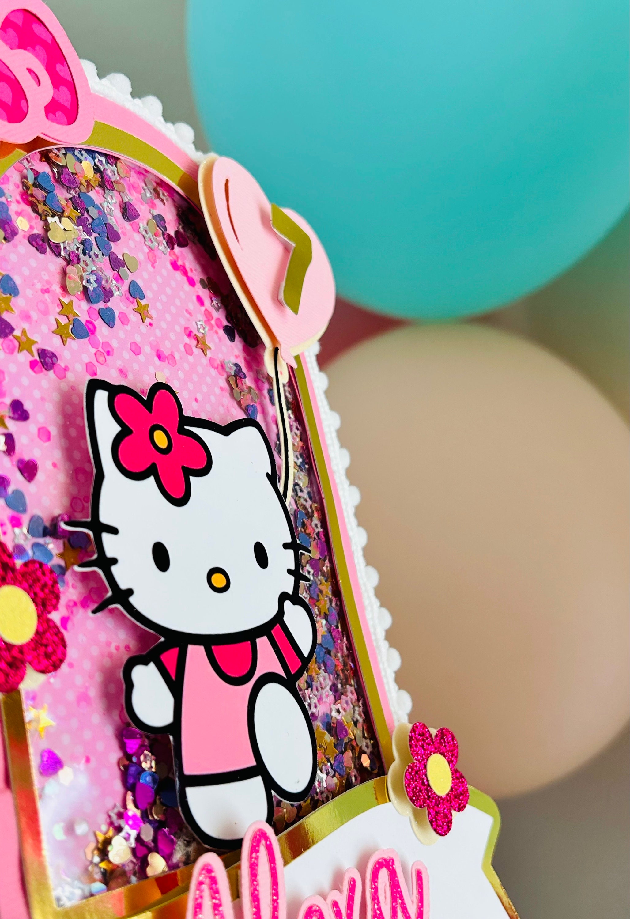 Pink Kitty Cake Shaker Cake Topper Pink Kitty Cake Topper Kawaii Kitty ...