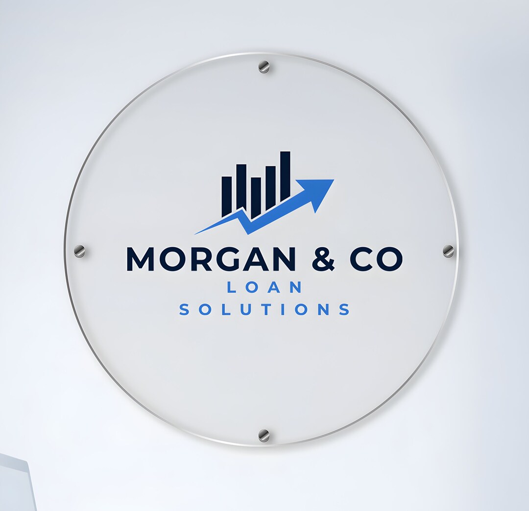 Round Custom Acrylic Sign Business Clear Storefront Personalized Sign ...