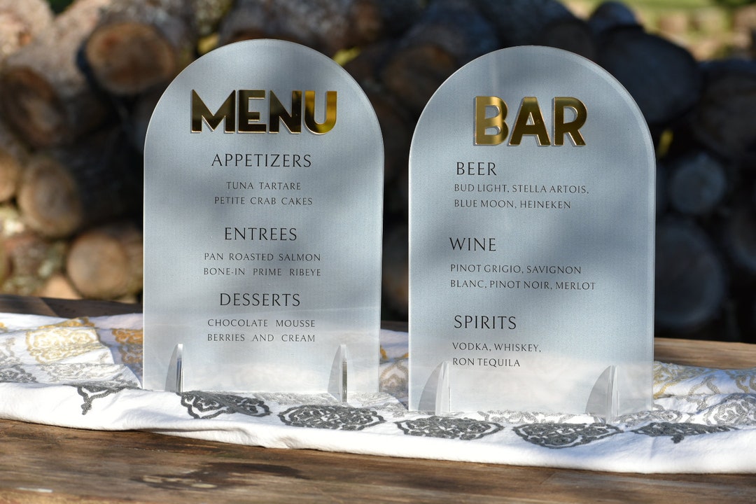 3D Signature Drink and Food Acrylic Menu Frosted Food Menu Acrylic ...