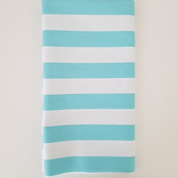 Aqua Striped Fabric - Etsy