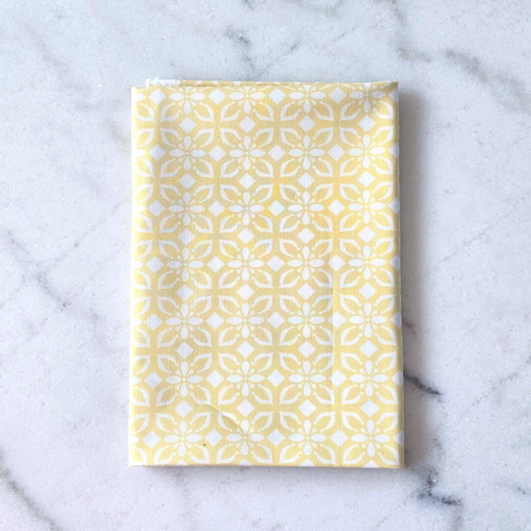 Bungalow Quilt Fabric - Kate Spain Moda Fabrics - Yellow & White Cotton ...