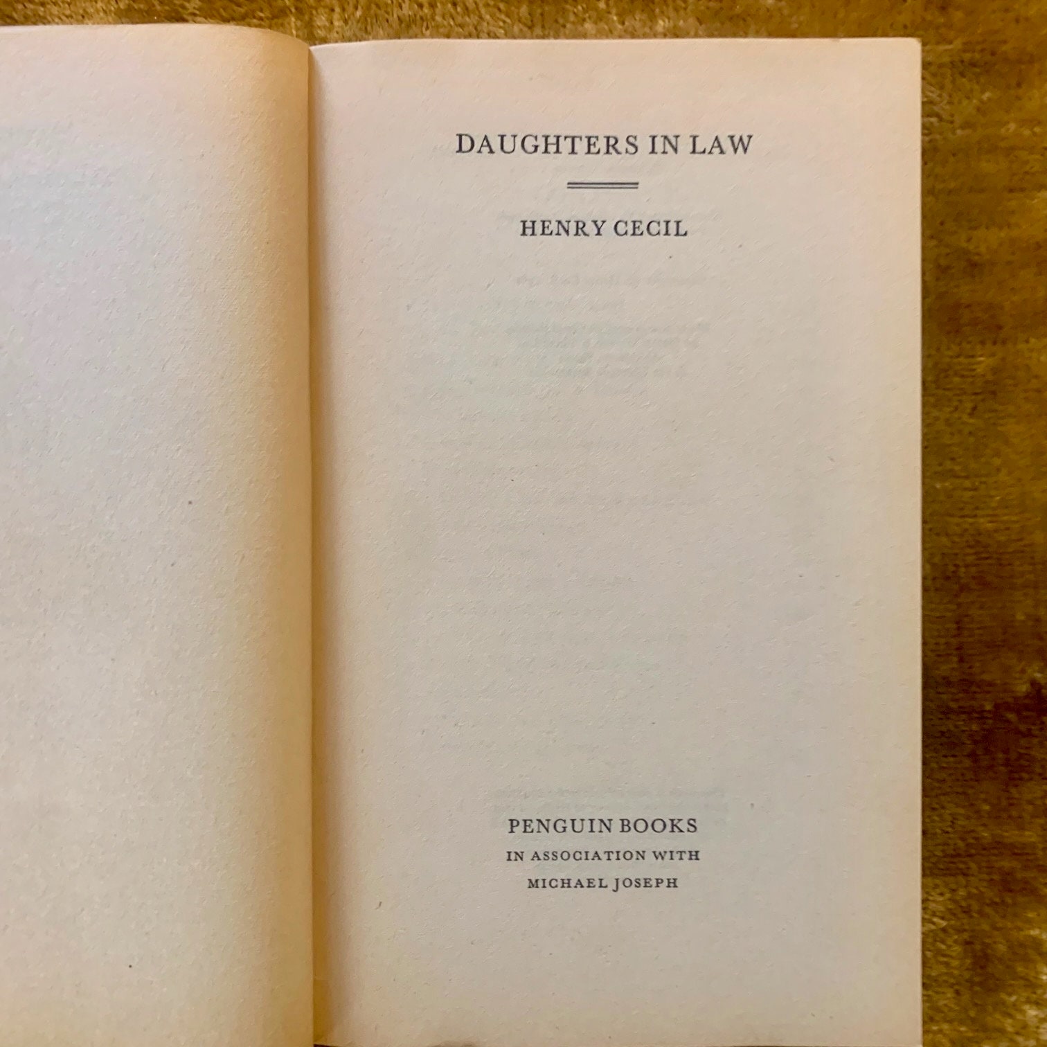 First Penguin Edition - Daughters in Law by Henry Cecil - a Vintage ...