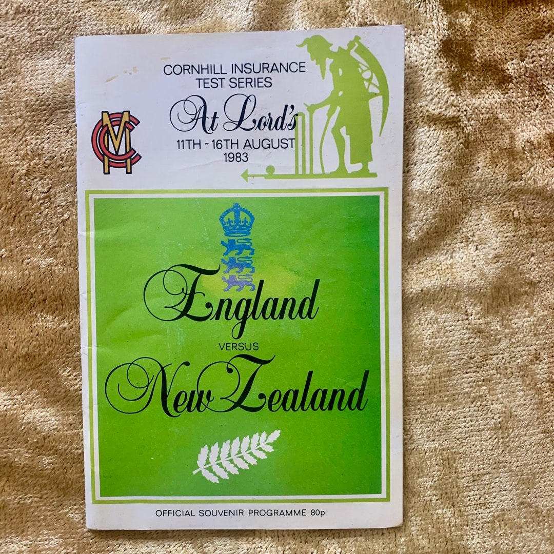 Vintage Cricket Test Match Programme England V New Zealand 1983 - Etsy
