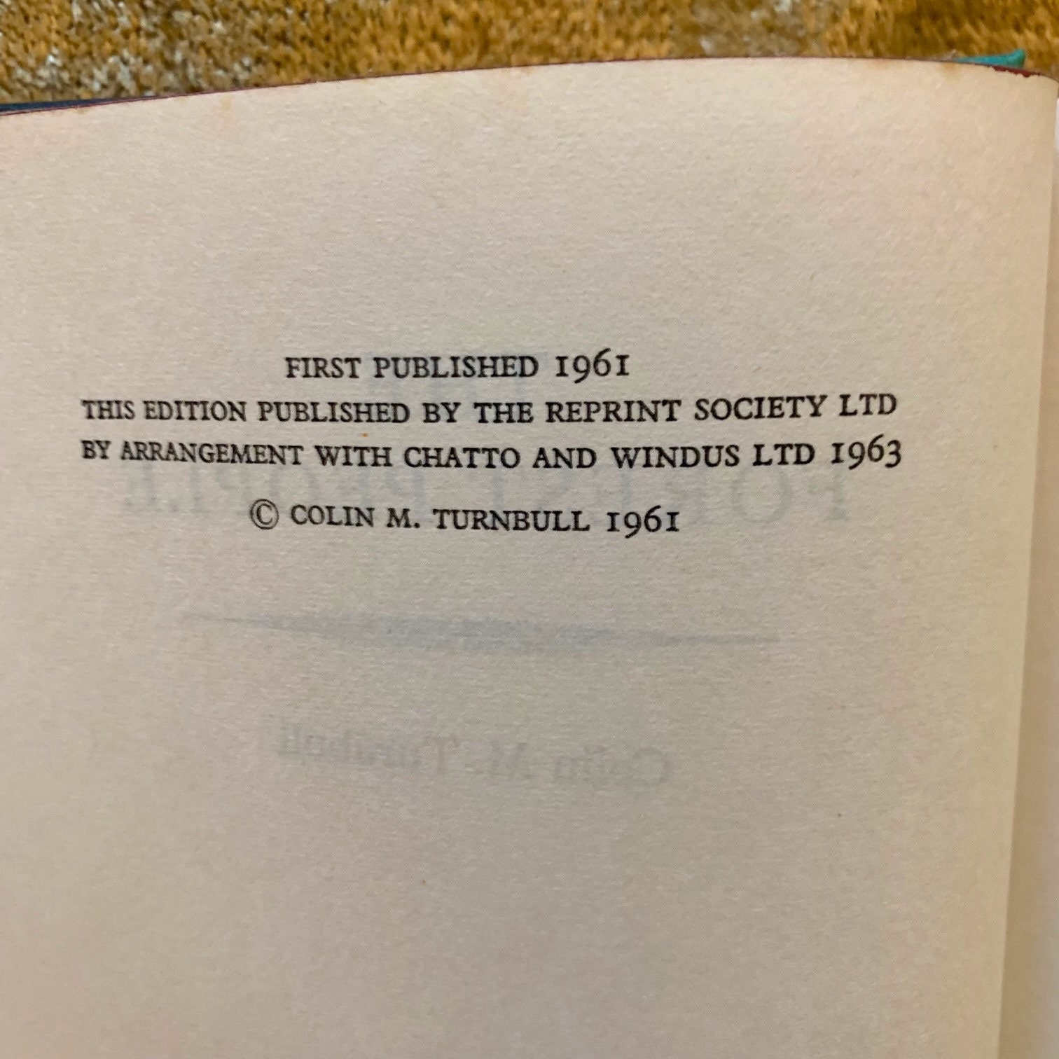 The Forest People by Colin M. Turnbull, Vintage Hardback With DJ From ...