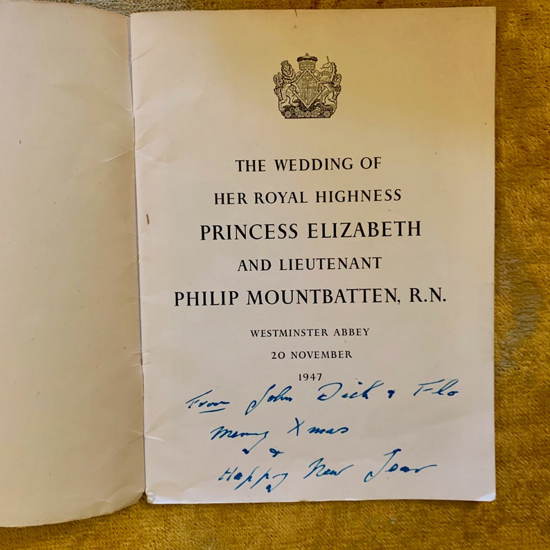 1947 Souvenir Programme the Wedding of Princess Elizabeth to Philip Mountbatten - Etsy