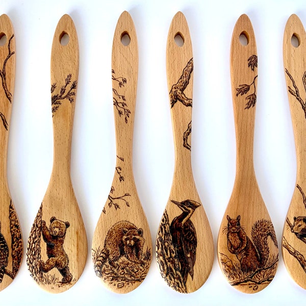 Wood Burned Spoons - Etsy