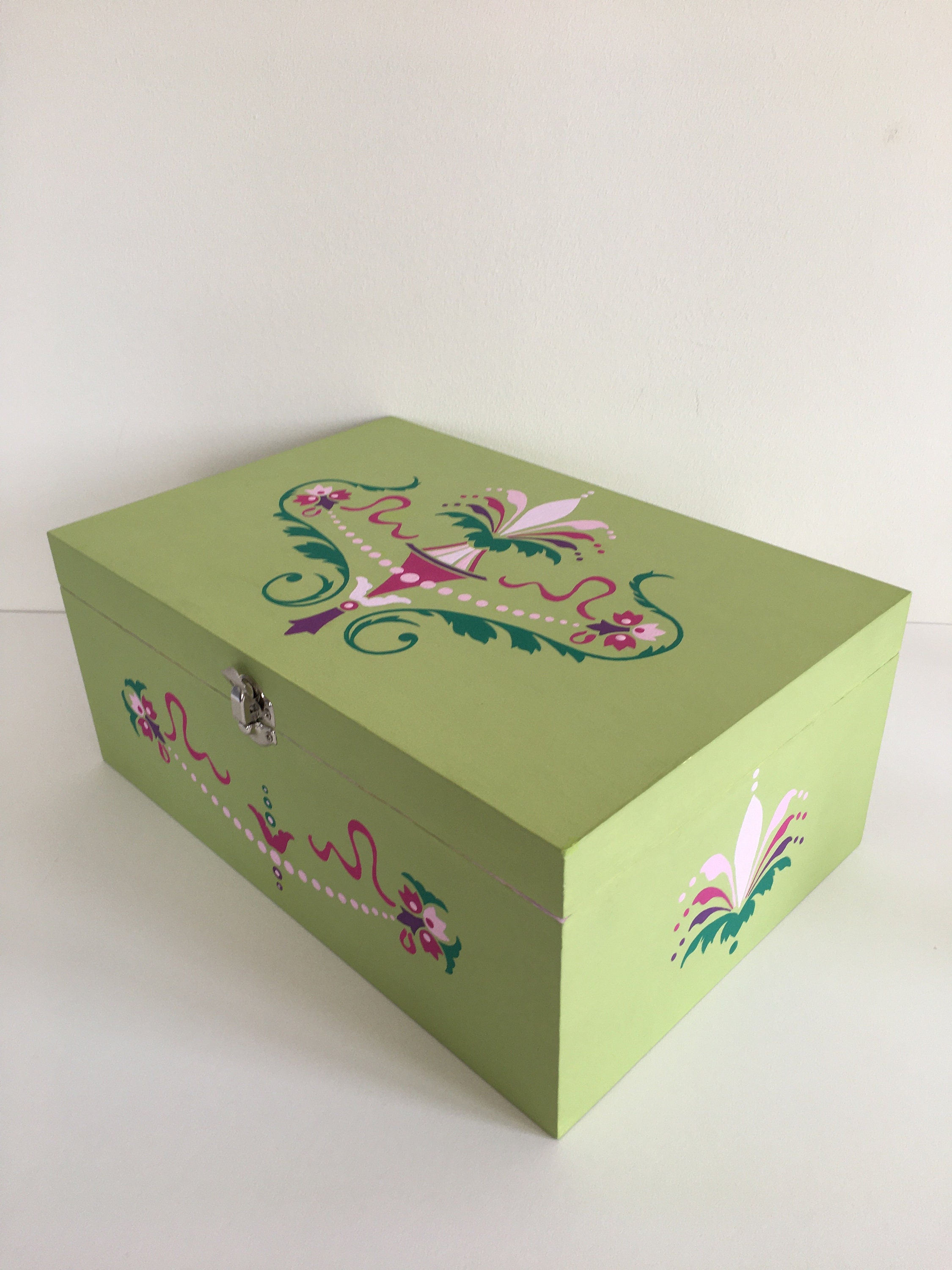 Hand Painted Wooden Box - Etsy Canada