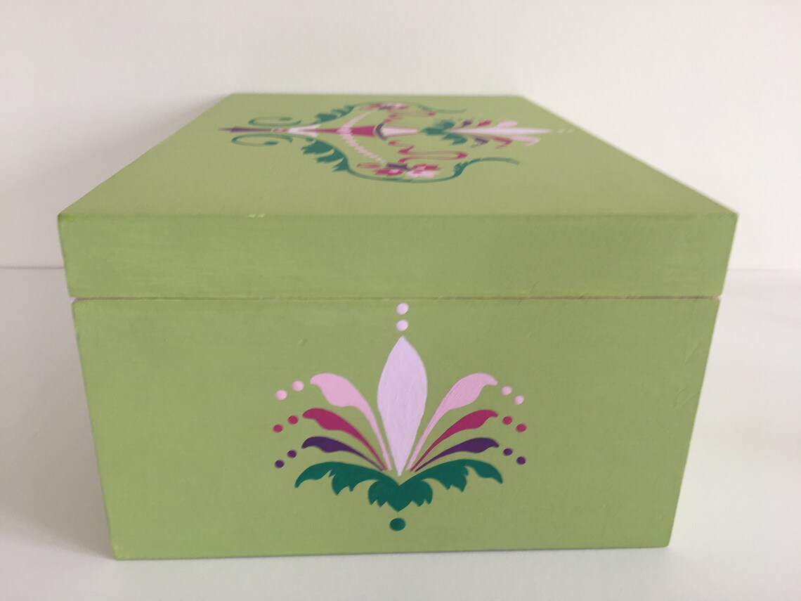 Hand Painted Wooden Box - Etsy Canada