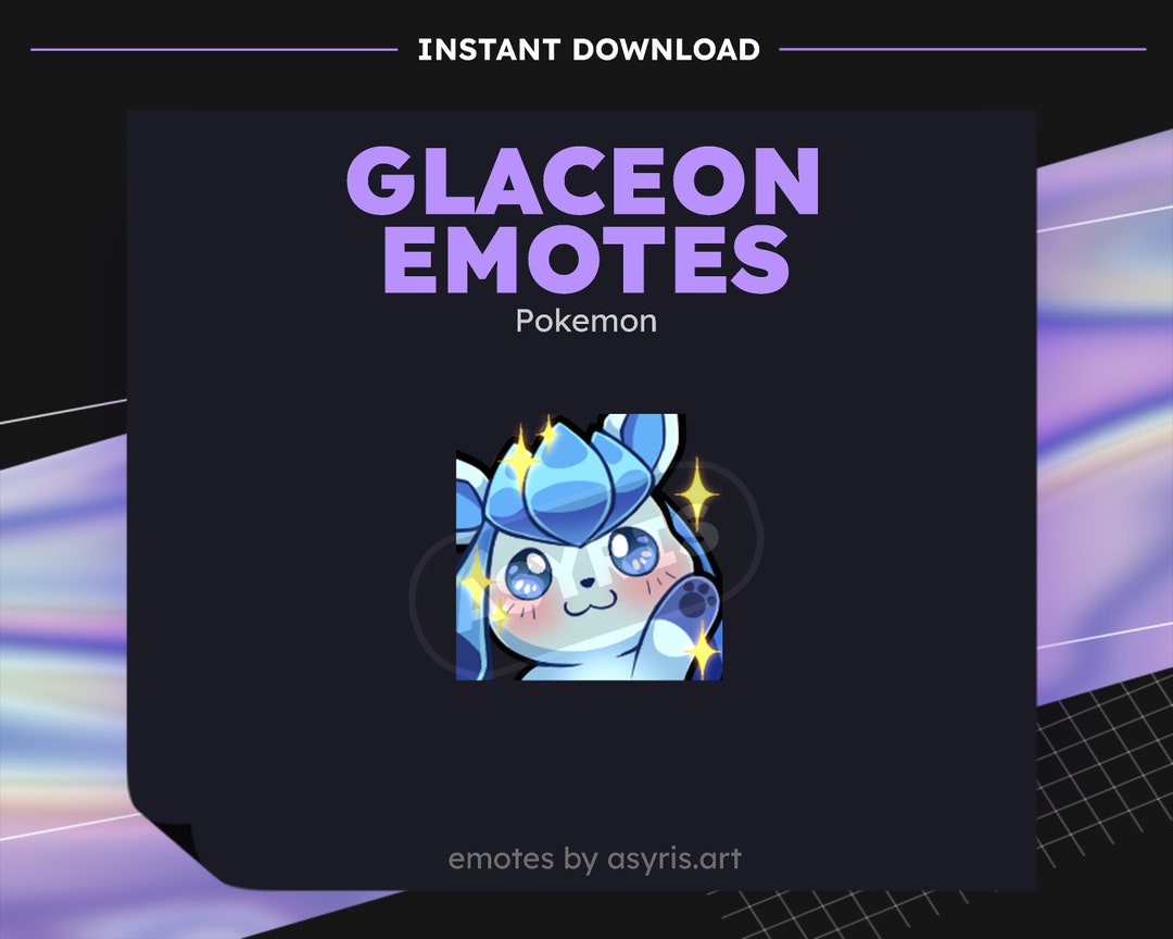 Pokemon Shiny Glaceon hi Emote for Twitch/discord/youtube/streaming - Etsy