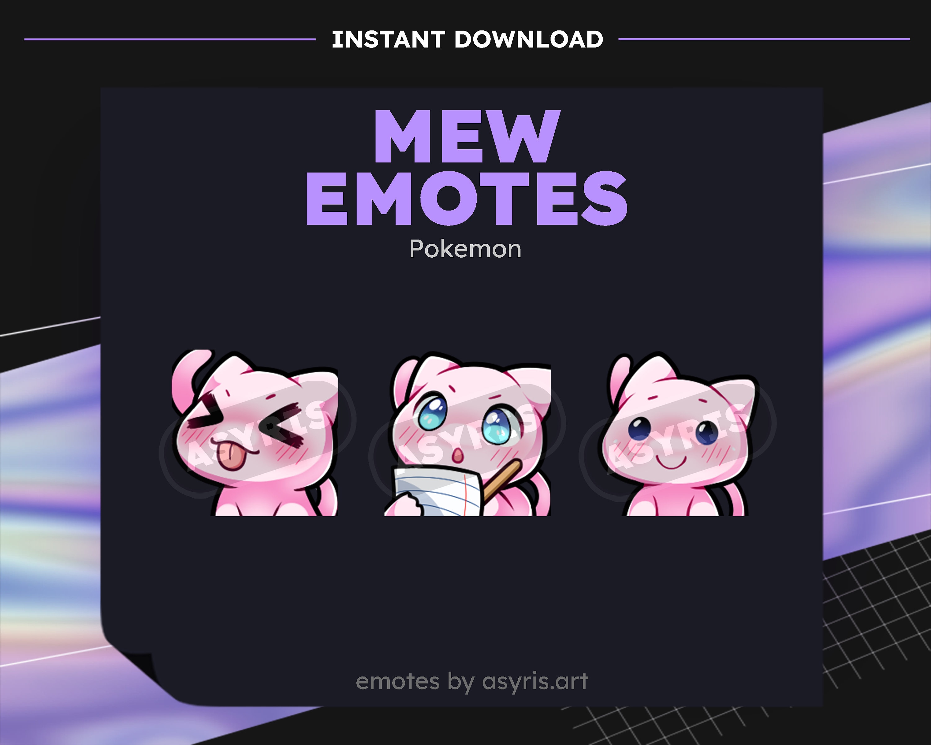 Pokemon Mew 3 Emotes Bundle for - Etsy