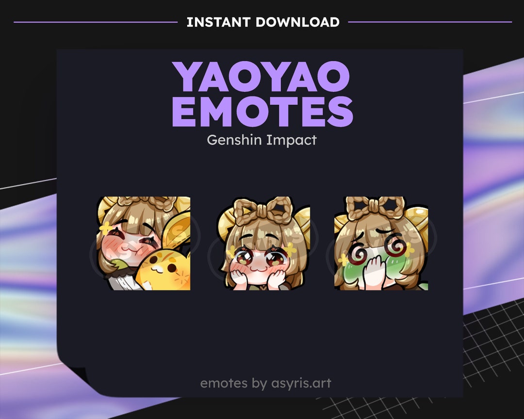 Genshin Impact YaoYao 3 Emote Bundle para Twitch / Discord / YouTube ...
