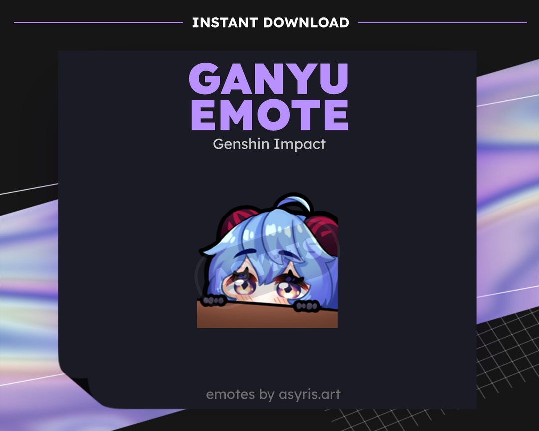 Genshin Impact Ganyu peek Emote for Twitch/discord/youtube/streaming - Etsy