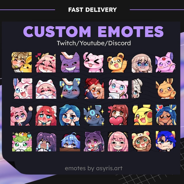 Custom Anime Twitch Emotes - Etsy UK