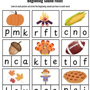 Gobble up Learning! Thanksgiving Fun Pack for Kindergarten - Etsy