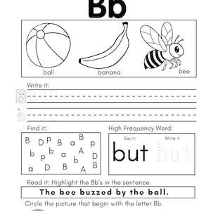 Alphabet Worksheet Packet - Letters A to Z - Etsy