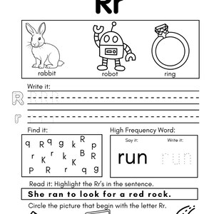 Alphabet Worksheet Packet - Letters A to Z - Etsy