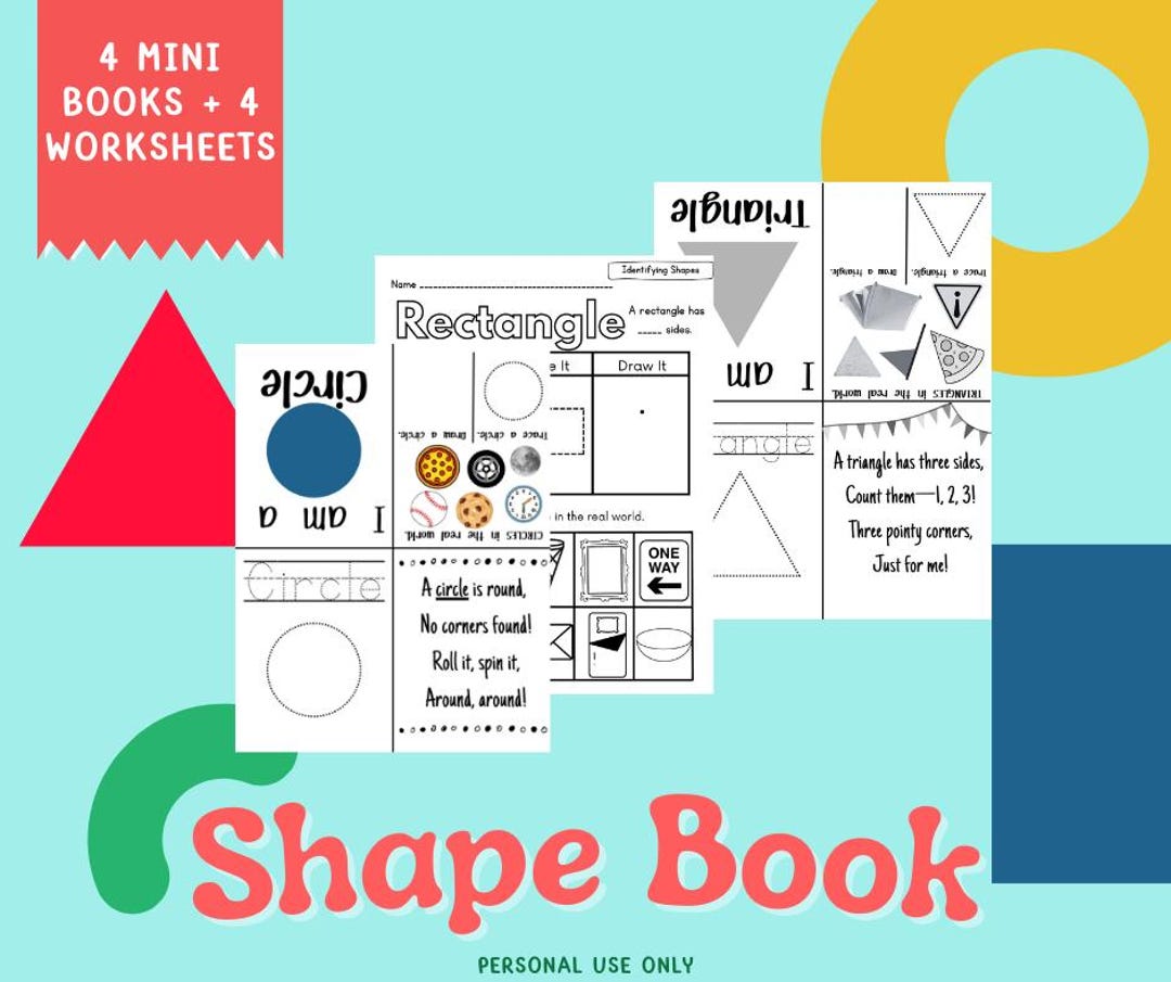 Printable Shape Foldable Books | Preschool & Kindergarten Shapes | Math ...