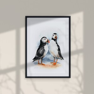 Giclée Fine Art Print Puffin Puffins Bird Painting Watercolor Museum ...