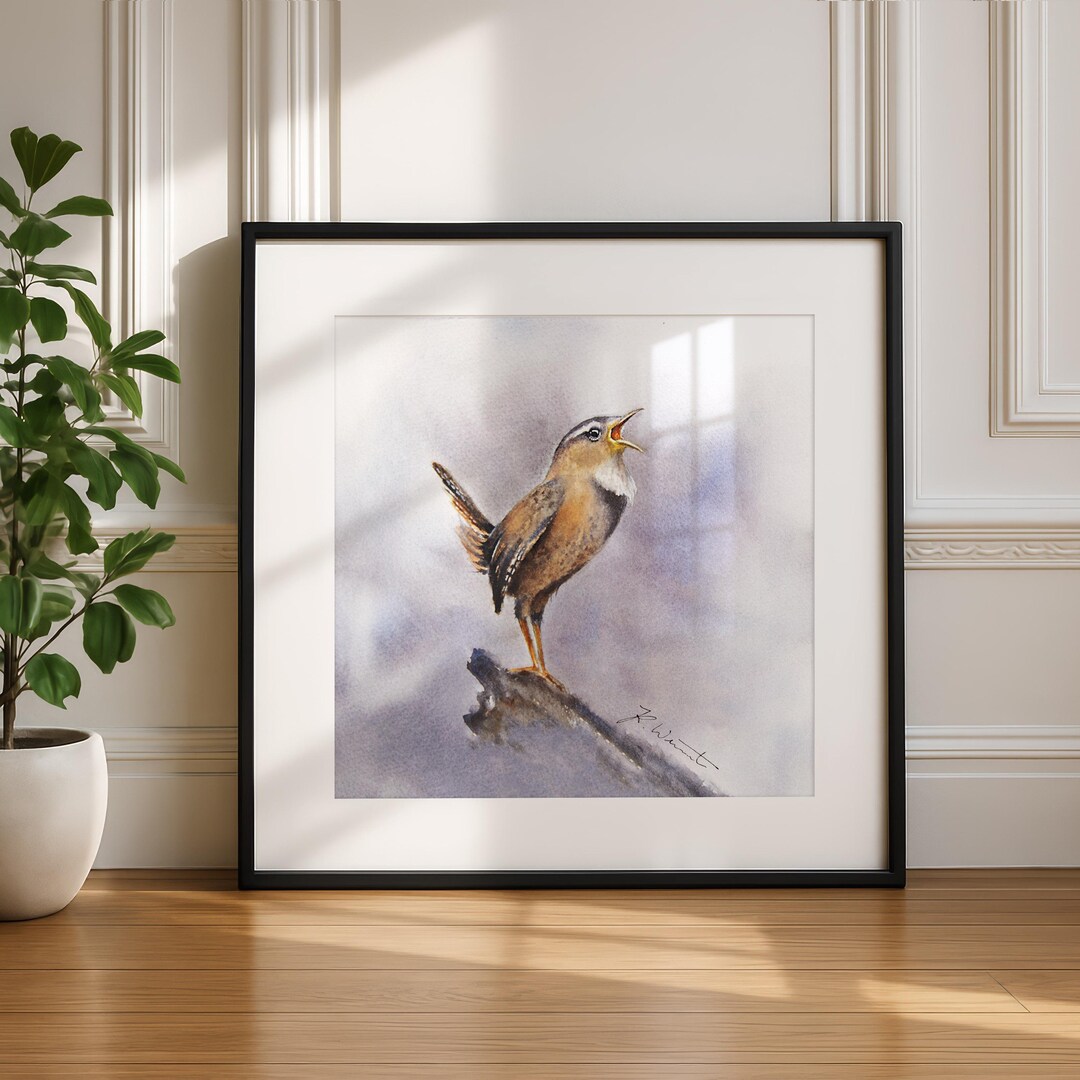 Singing Wren – Watercolor Art Print on Hahnemühle Museum Etching Paper ...