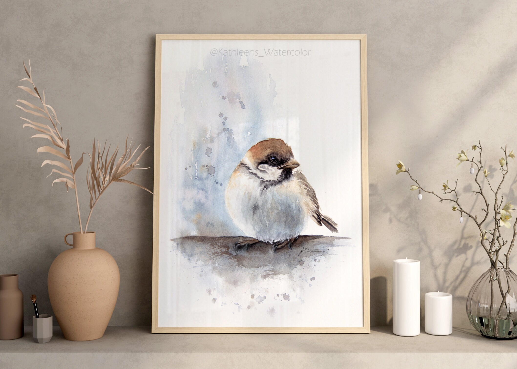 Spatz Sperling Vogel Aquarell Kunstdruck Vogel Aquarell - Etsy