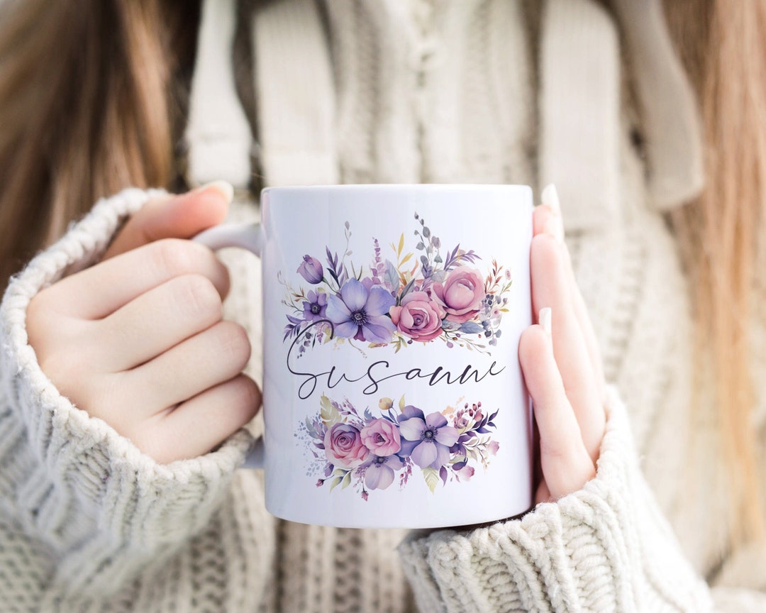 Ceramic Mug Personalized Gifts for Women Roses Flowers Coffee Mug ...