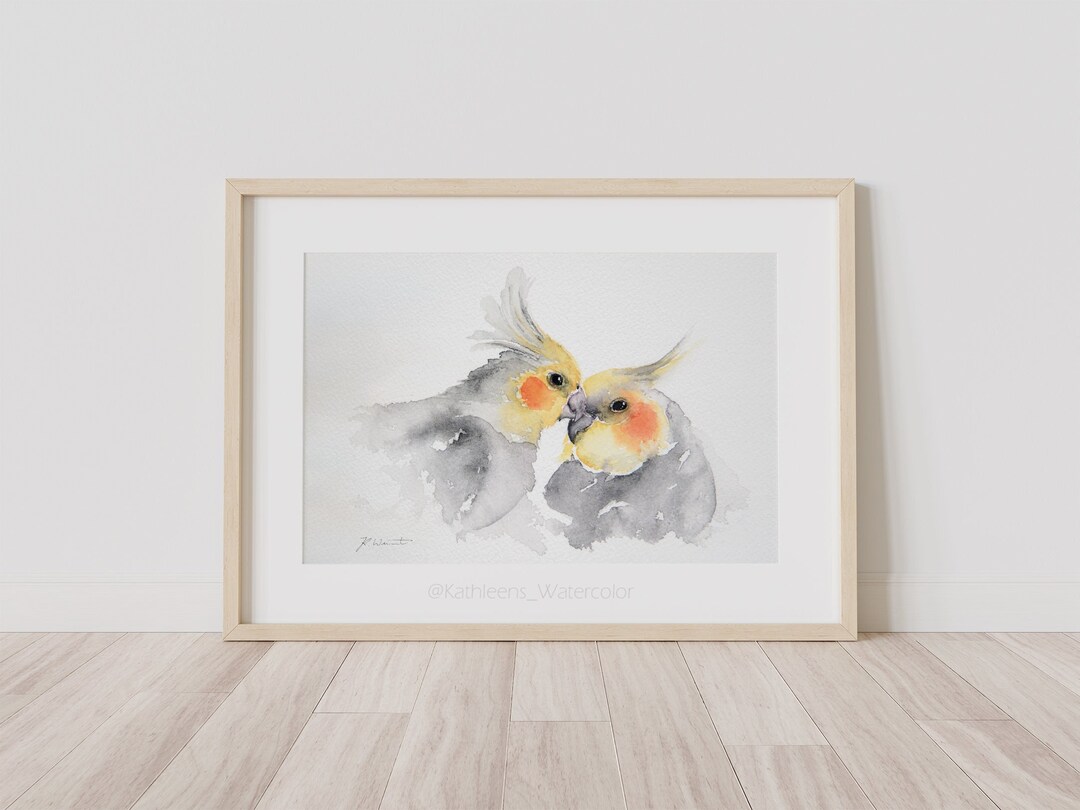 Cockatiel Art Print Poster Wall Pictures Children's Room Living Room ...