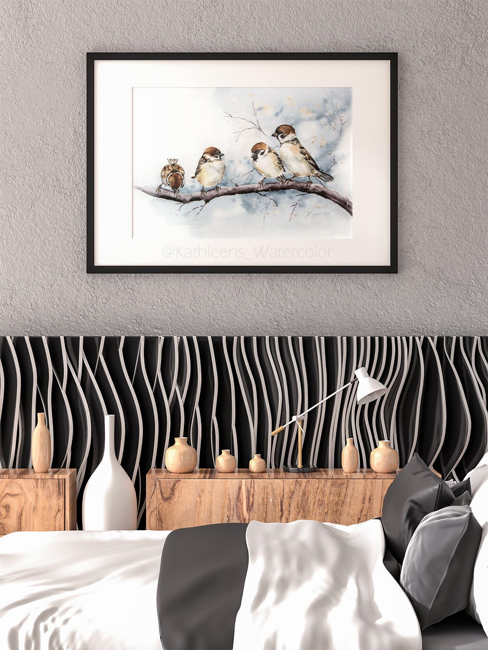 Giclee Print Kunstdruck Sperlinge Spatzen Vogel Aquarell - Etsy.de