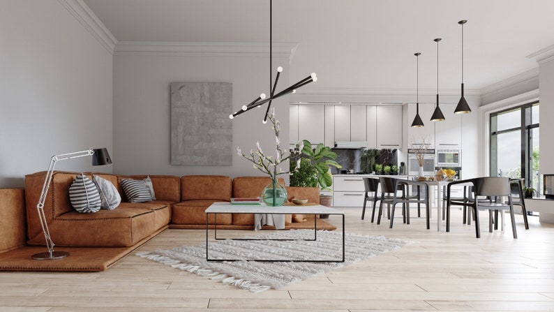 Zoom Virtual Background, Modern Living Room Backdrop, Office Background ...