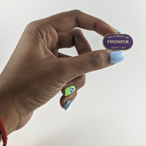This is What an Engineer Looks Like Enamel Pin Badge - Purple & Gold - Etsy