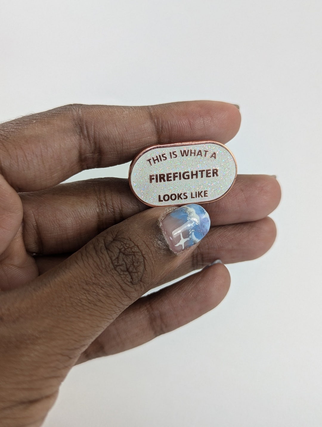 This is What a Firefighter Looks Like Enamel Pin Badge - Iridescent ...