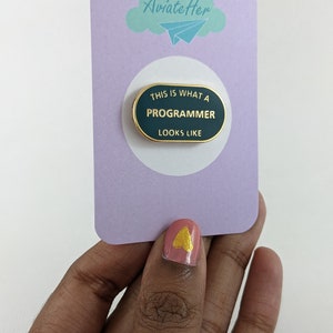This is What A Programmer Looks Like Enamel Pin Badge - Race-car Green ...
