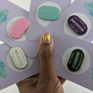 This is What an Inventor Looks Like Enamel Pin Badge - Pink Glitter ...