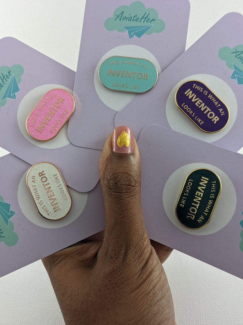 This is What an Inventor Looks Like Enamel Pin Badge - Pink Glitter ...