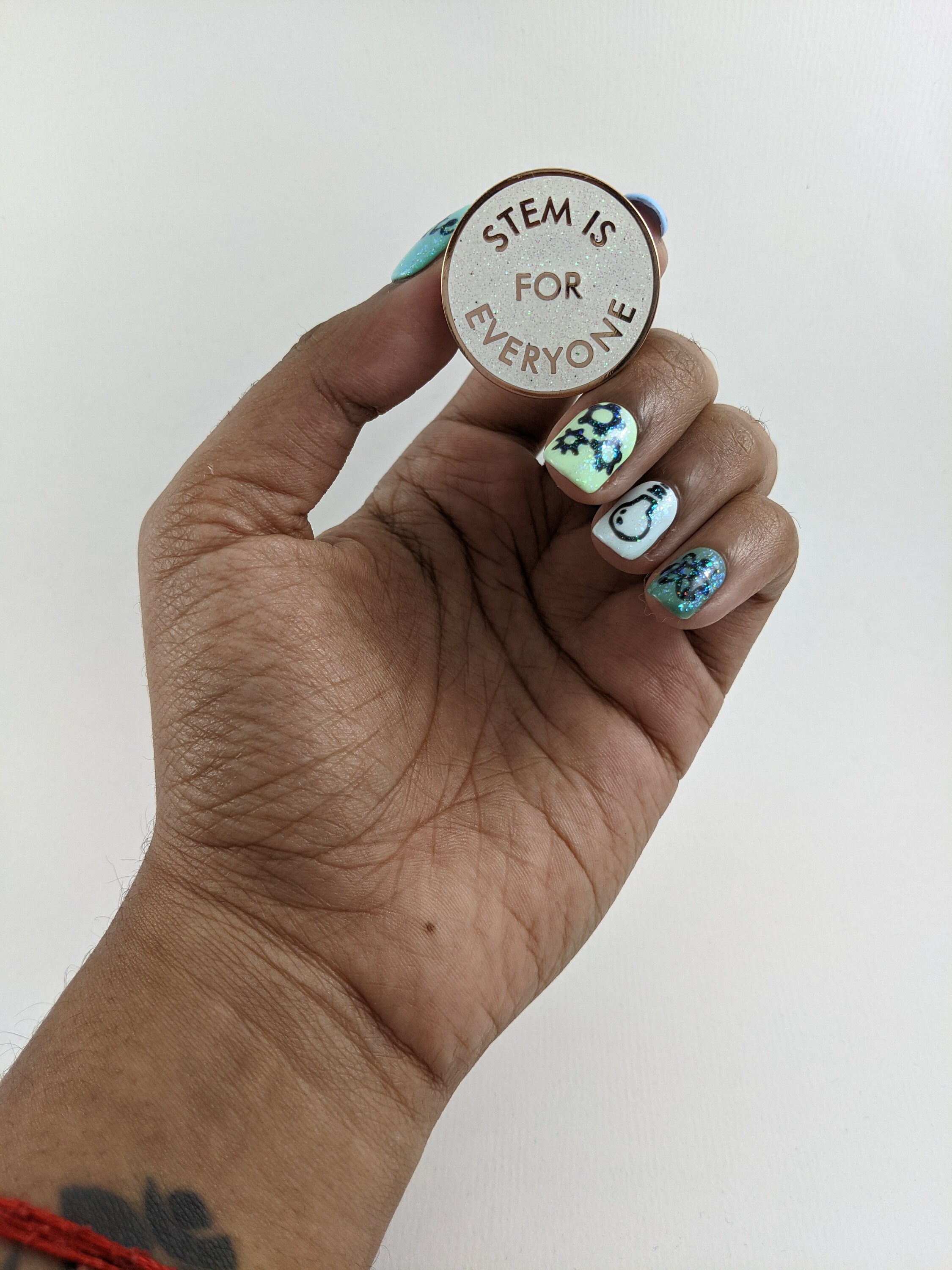 STEM is for Everyone Enamel Pin Badge - Iridescent Glitter & Rose Gold ...