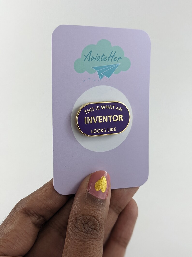 This is What an Inventor Looks Like Enamel Pin Badge - Purple & Gold - Etsy