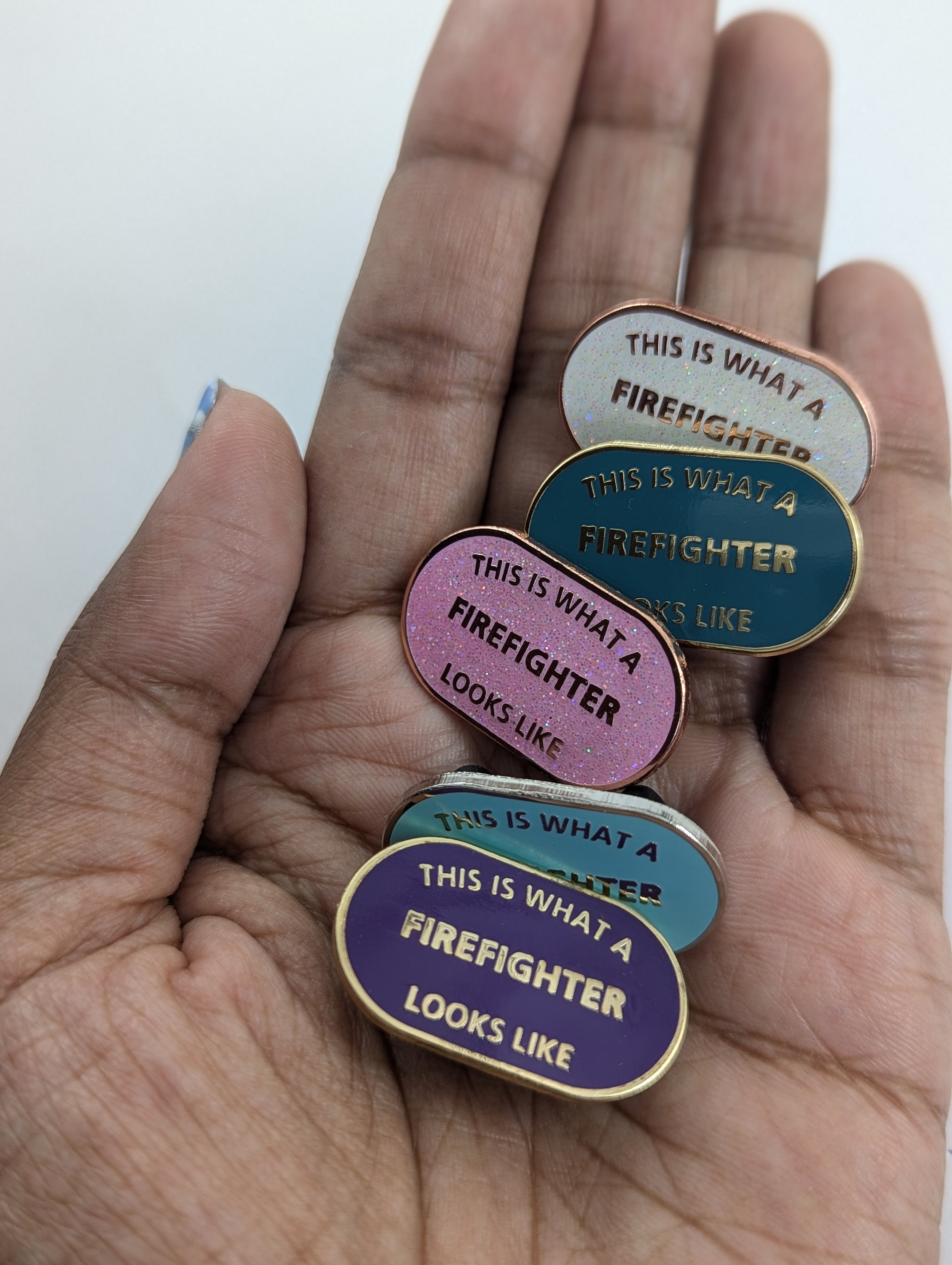 This is What a Firefighter Looks Like Enamel Pin Badge - Mint Green and ...