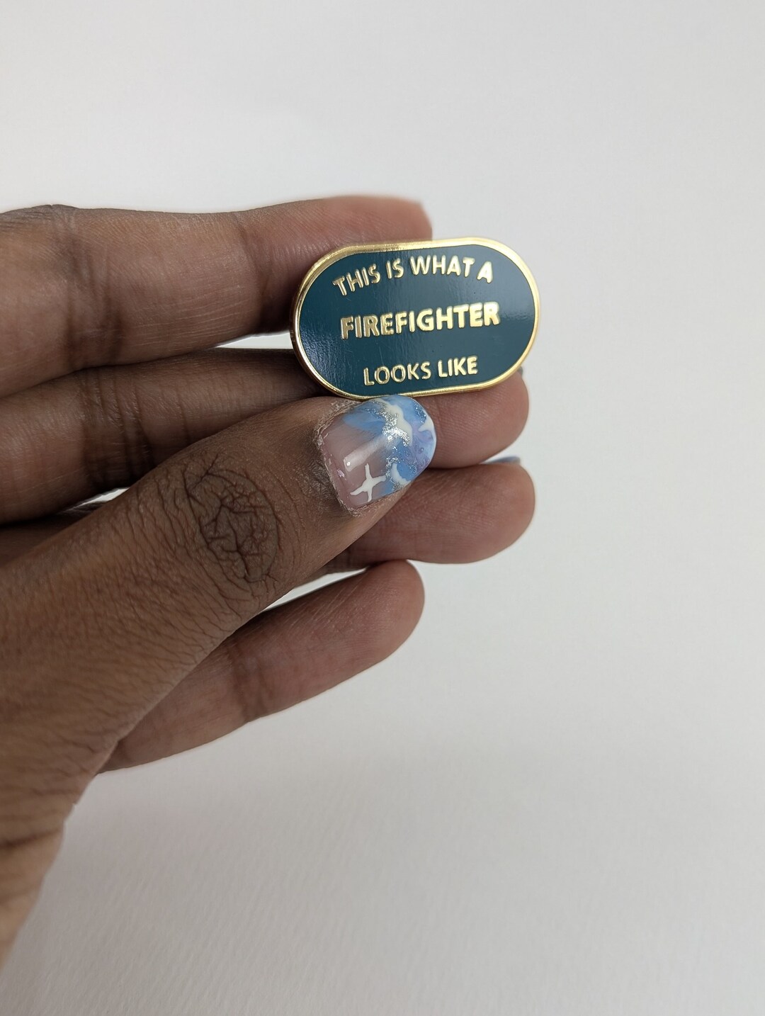 This is What a Firefighter Looks Like Enamel Pin Badge - Race-car Green ...