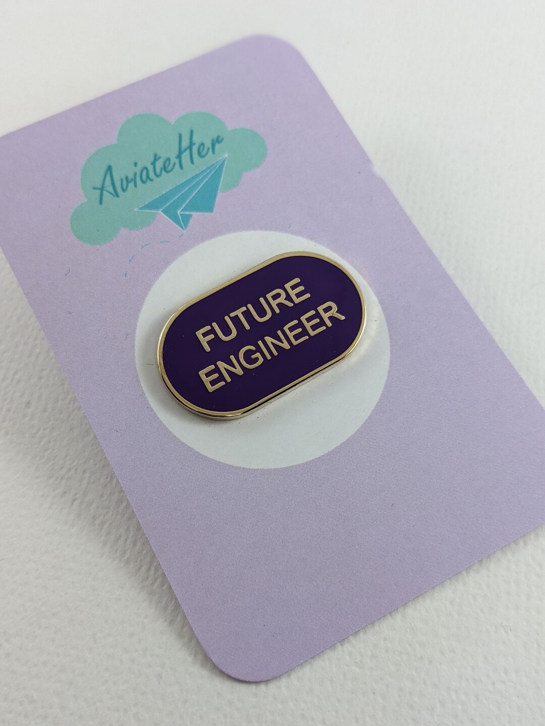 Future Engineer Pin Badge - Purple & Gold - Etsy UK