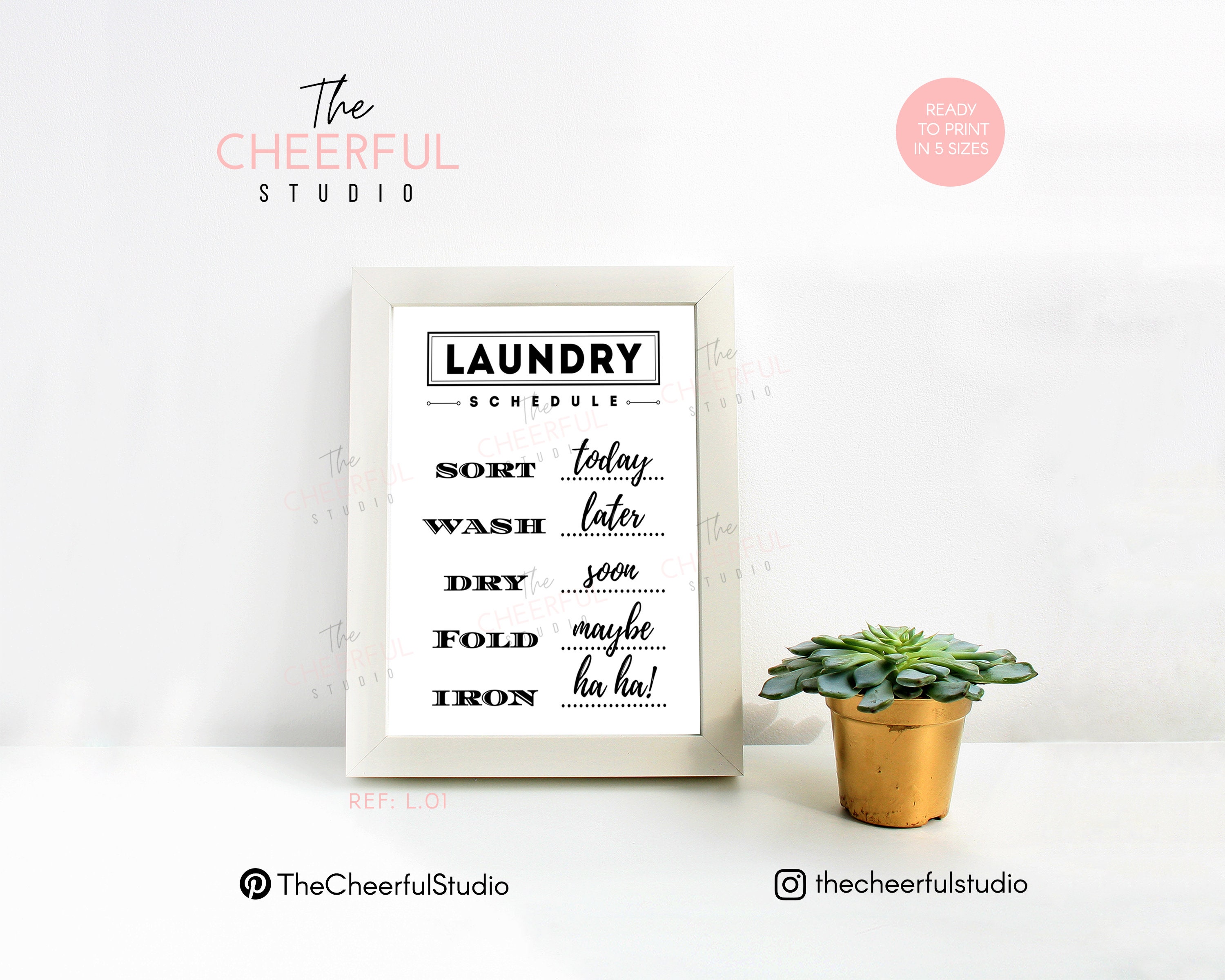 Laundry Schedule Sign, Printable Art, Wall Art, Laundry Decor, Picture ...