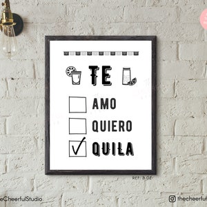 Tequila Sign, Printable Art, Home Bar Decor, Wall Art, Tequila Signs ...