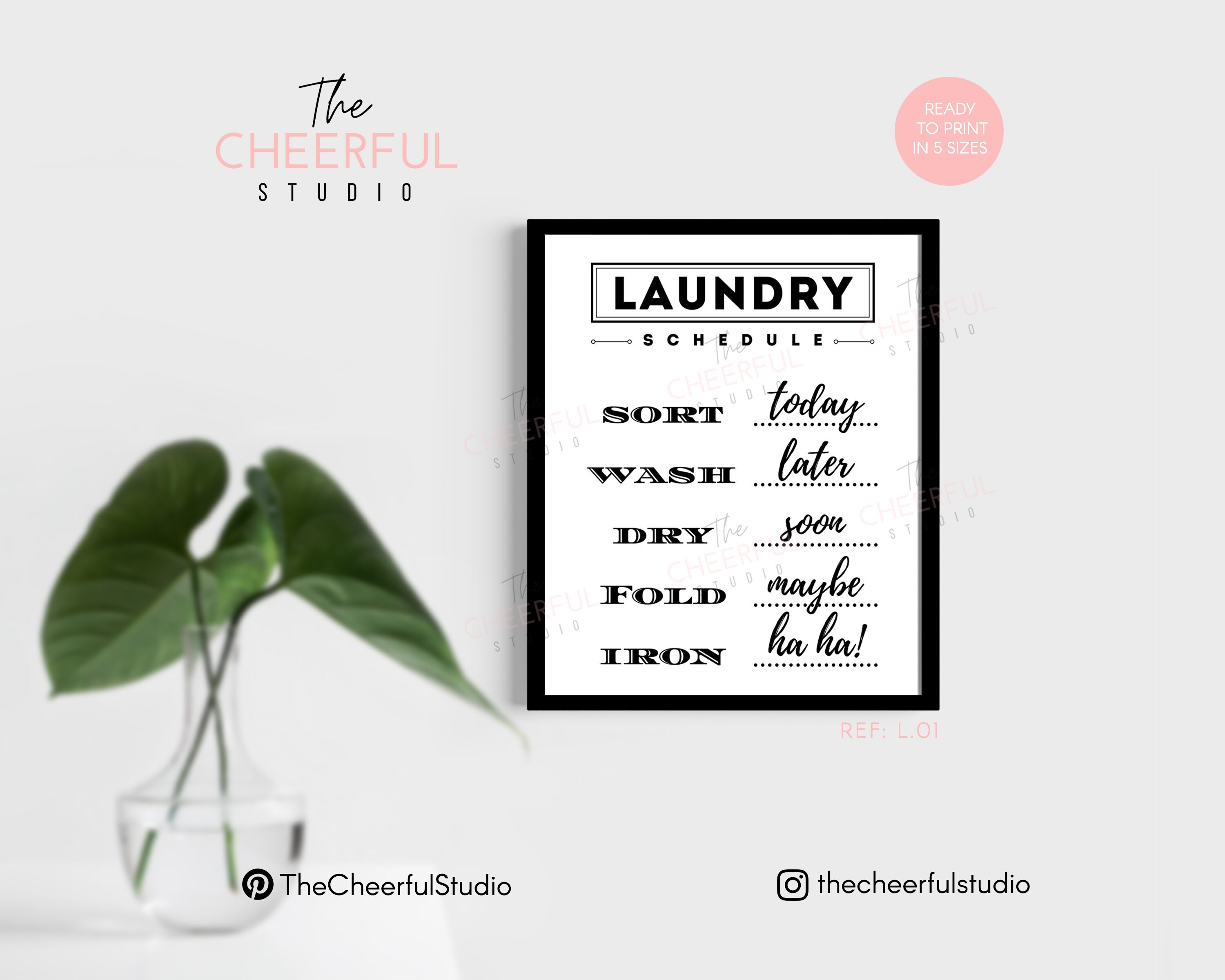 Laundry Schedule Sign, Printable Art, Wall Art, Laundry Decor, Picture ...
