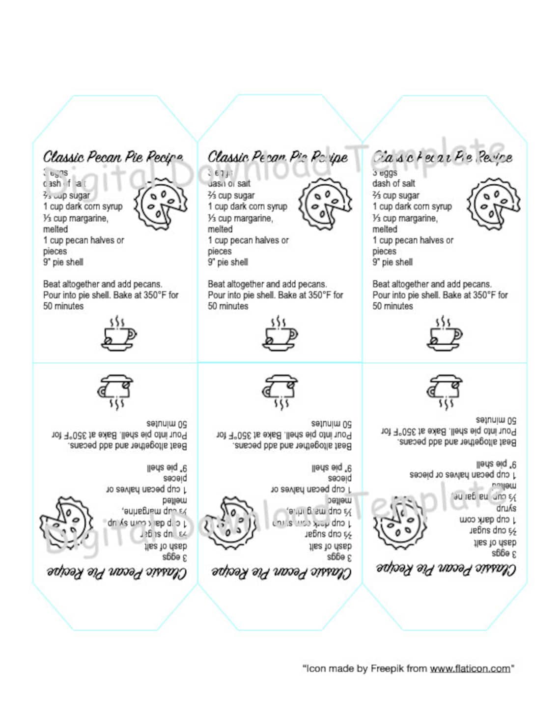 Classic Pecan Pie Recipe Tags, Pop by Tags, Pecan Pie Labels, Pecan Pie ...