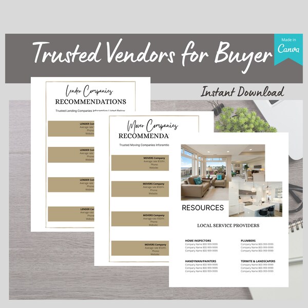Preferred Vendor List Template - Etsy