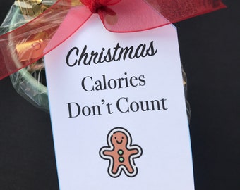 Christmas Calories Don't Count Gift Tag Christmas Pop by - Etsy