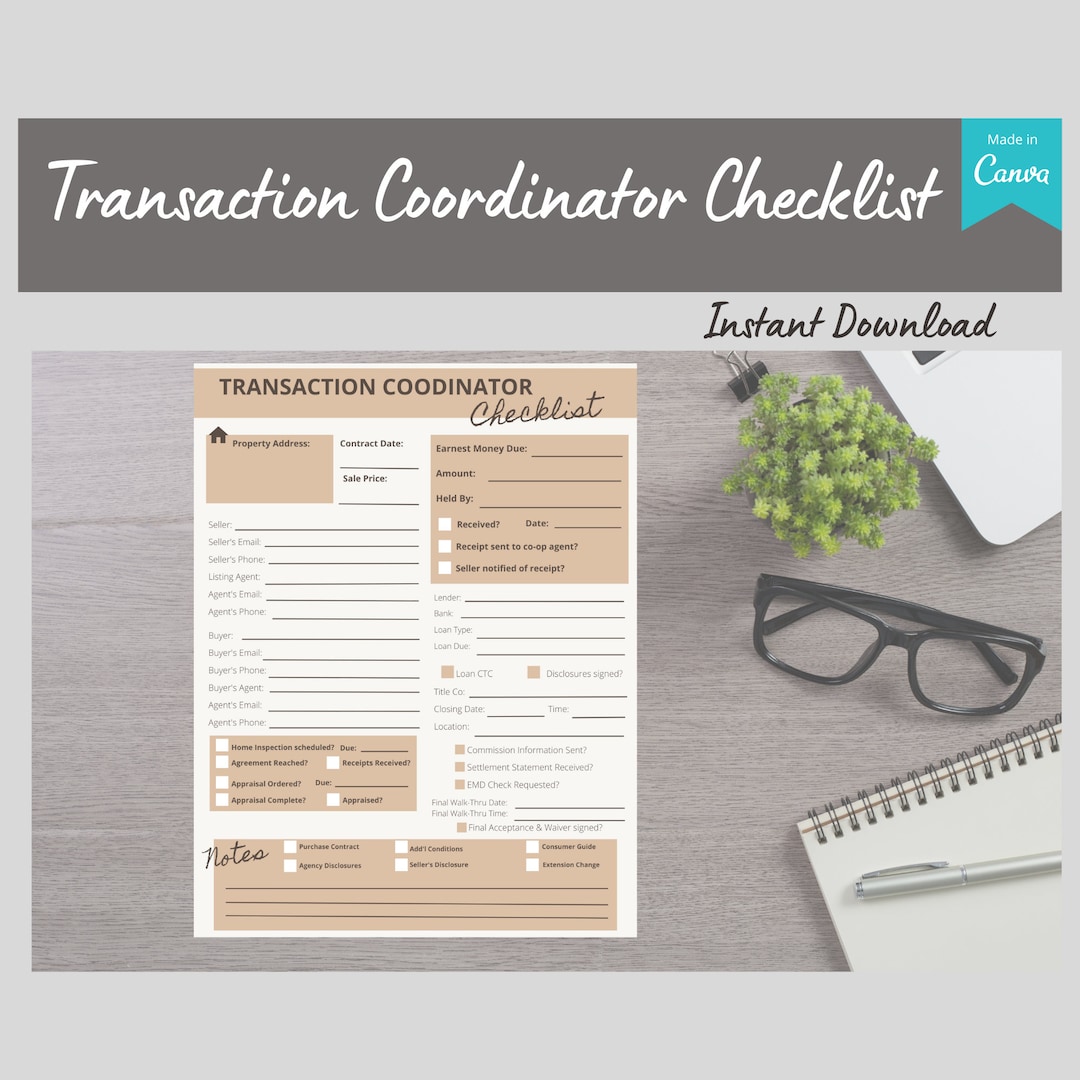 Transaction Coordinator Checklist, Transaction Coordinator Forms ...