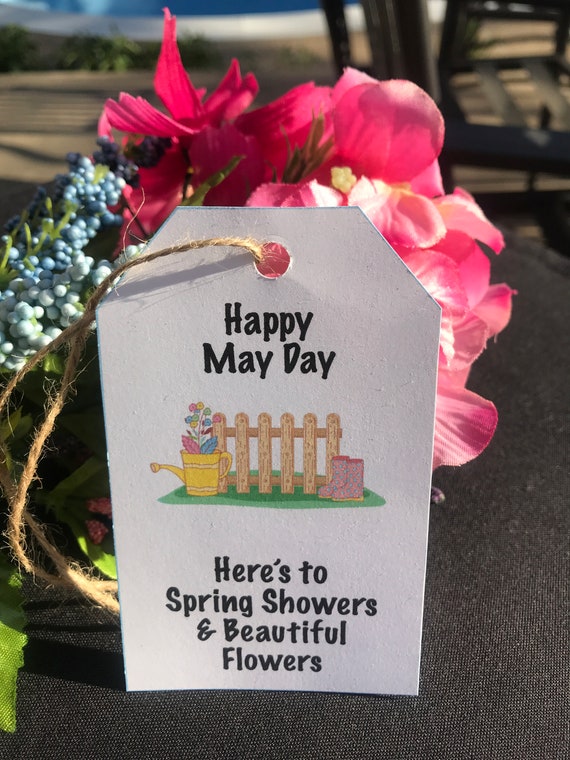 Happy May Day Gift Tag Mayday Pop By Gift Tags Real Estate - Etsy
